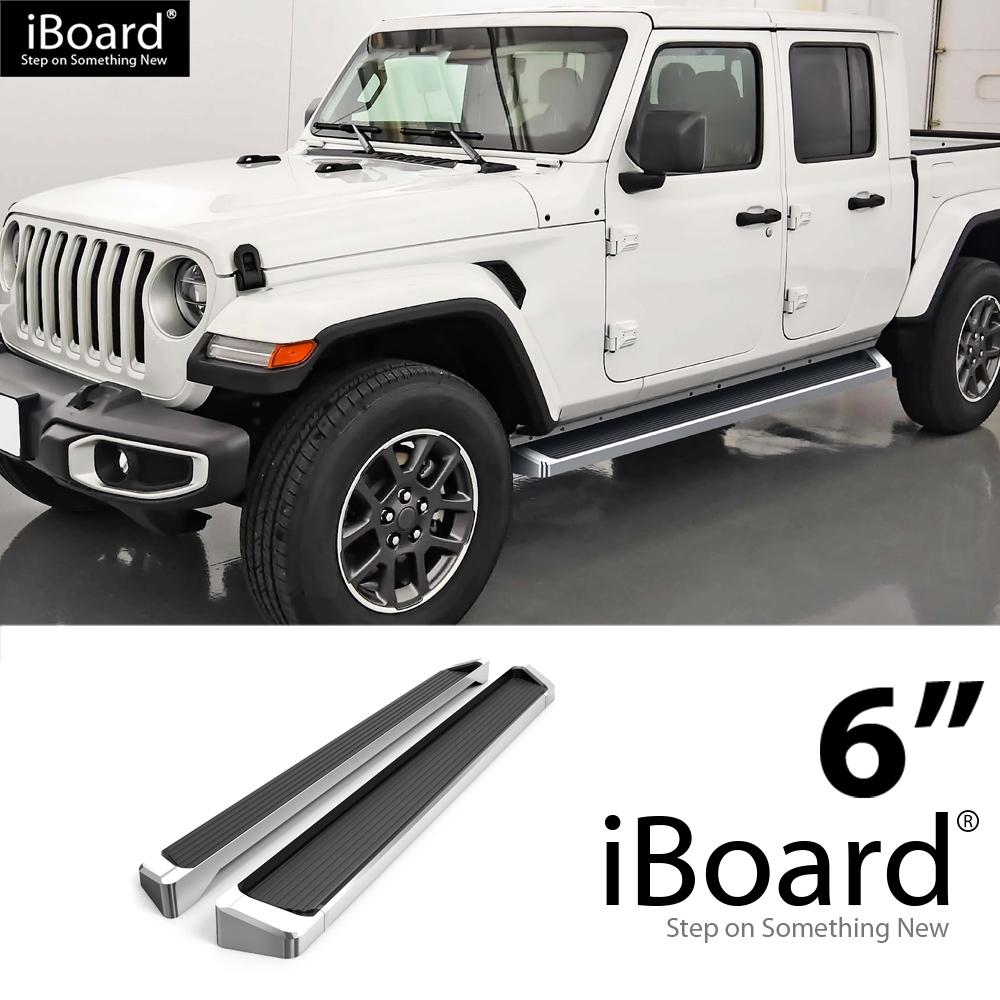 APS Running Board Step 6in Aluminum Silver Fit Jeep Gladiator Crew Cab ...